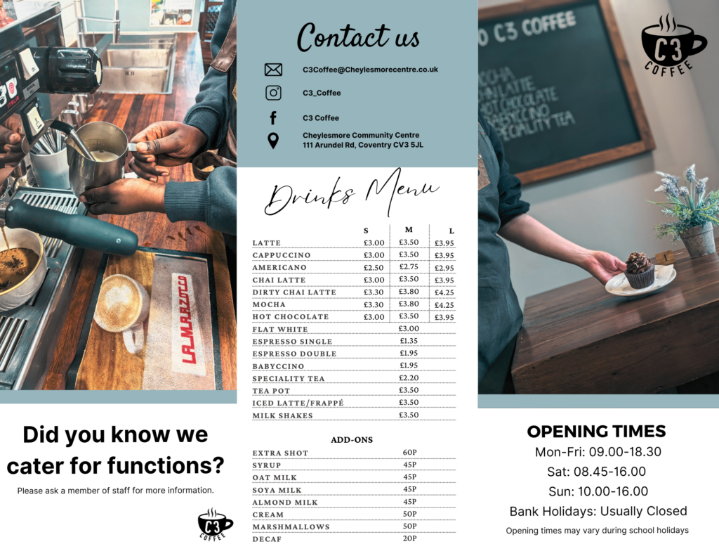 C3 Menu – Cheylesmore Community Centre